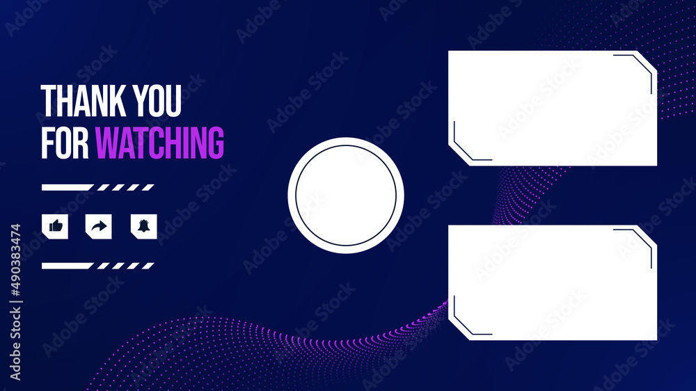 Youtube End Screen Template. Youtube Video Template, background, Outro ...