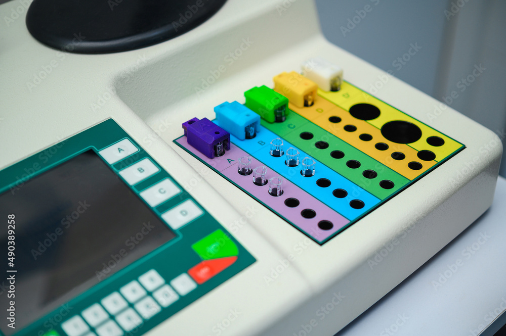 Device for measuring the coagulation properties of blood Stock-Foto ...