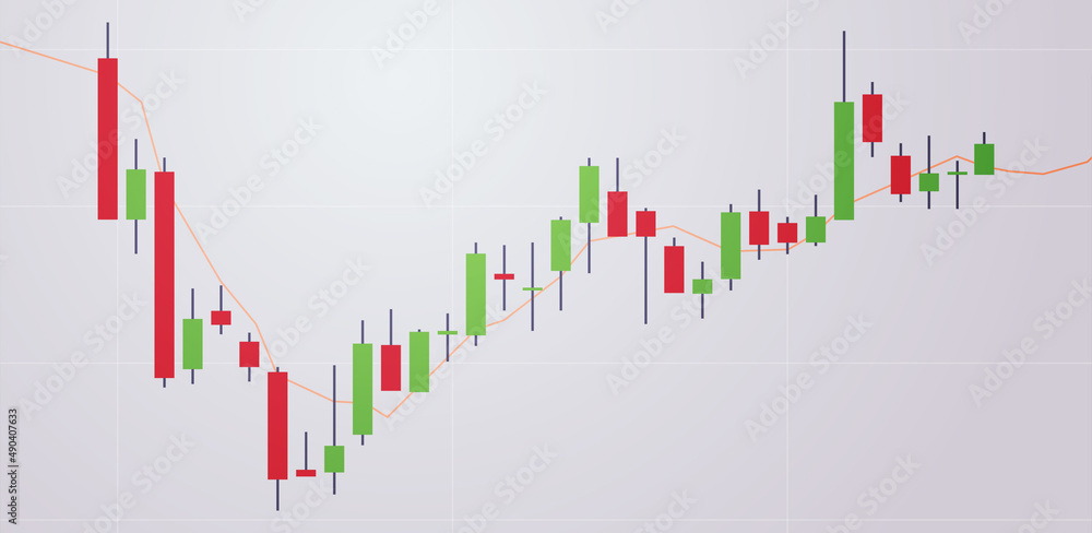 Analyzing falling down and stock market trading graph candlestick chart ...