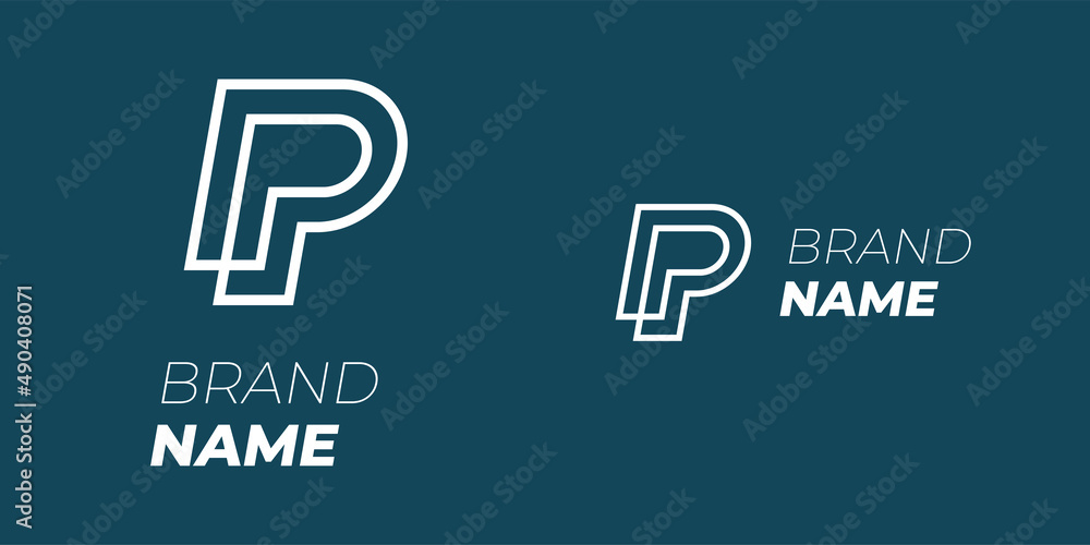 Initial letters PP set for business corporate identity logotype concept ...