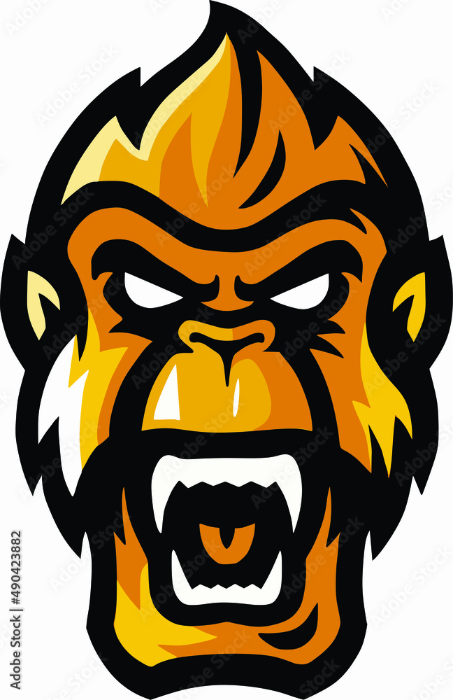 animals, vector, head, monkey Stock Illustration | Adobe Stock