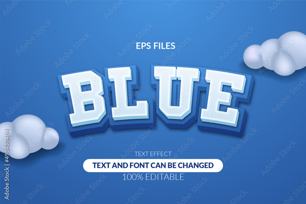 Blue color elegant fun vibrant editable text effect. eps vector file ...