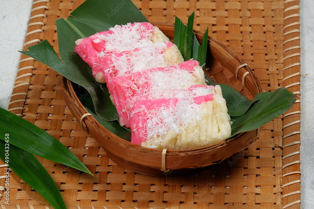 getuk lindri, indonesia traditional snack food, made from steamed ...