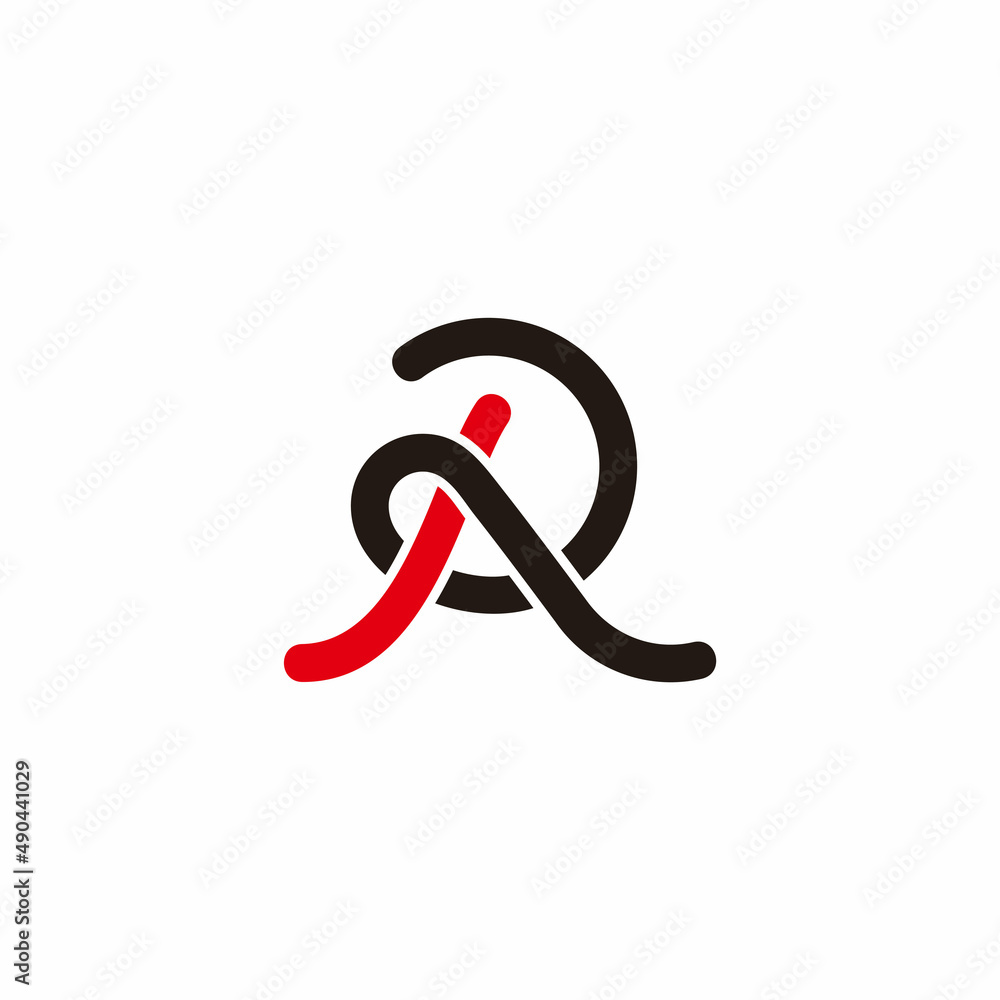 letter r curves motion line overlap logo vector Stock Vector | Adobe Stock