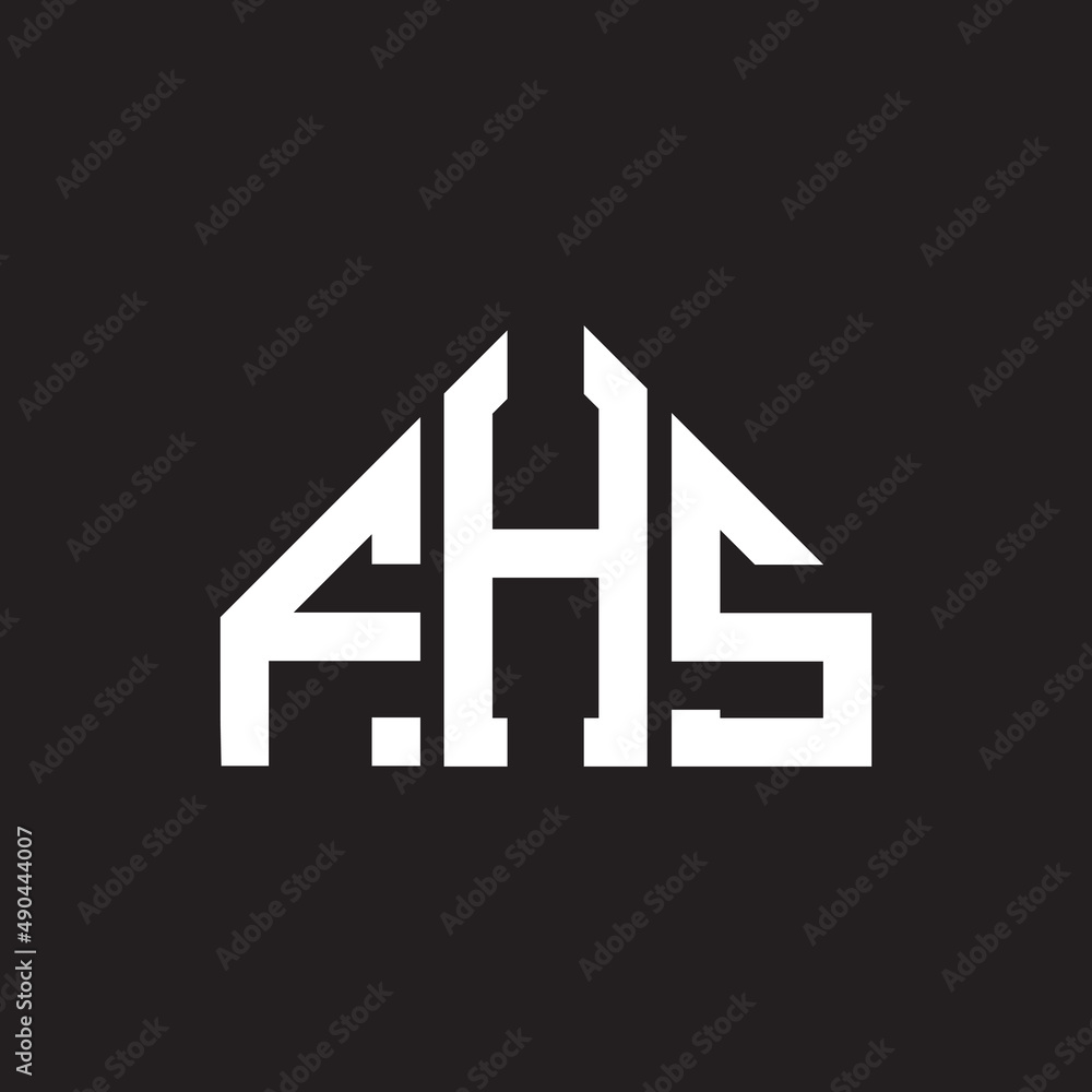 FHS letter logo design on black background. FHS creative initials letter logo concept. FHS ...