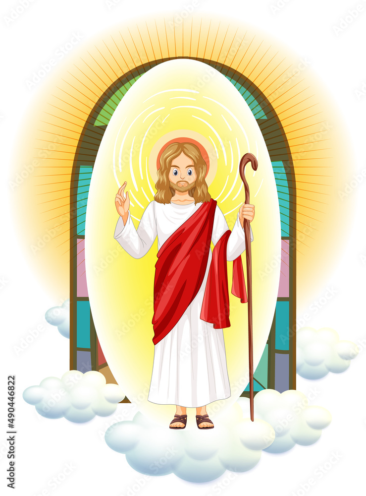 Jesus Christ character in cartoon style Stock Vector | Adobe Stock
