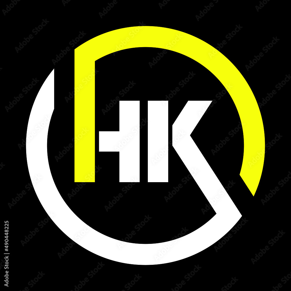 HK letter logo design on black background Initial Monogram Letter HK ...