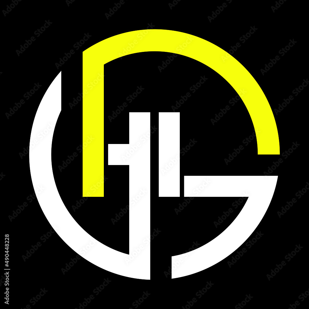 HL letter logo design on black background Initial Monogram Letter HL ...