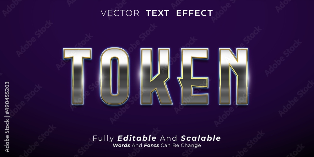Token Text effect, Editable 3d text style Stock Vector | Adobe Stock