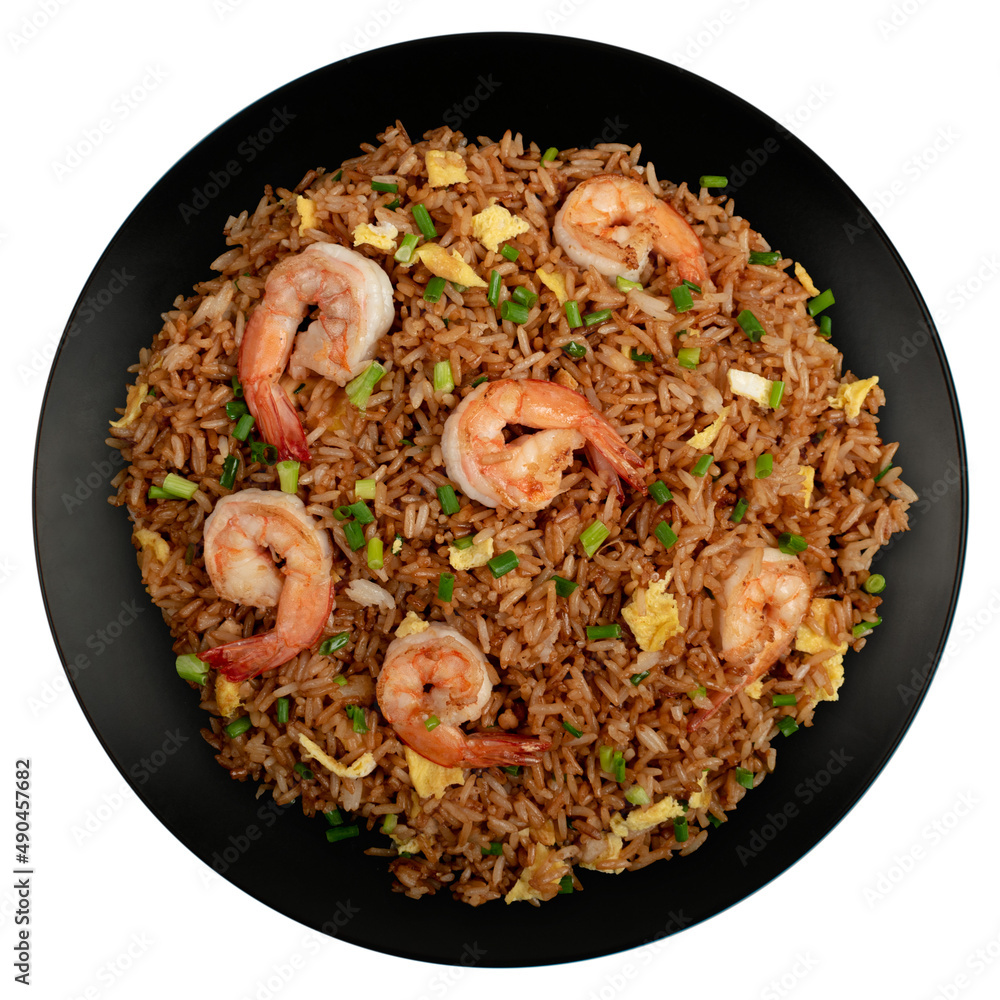 Chinese food dish on white background Chifa, Peruvian food. Chaufa ...