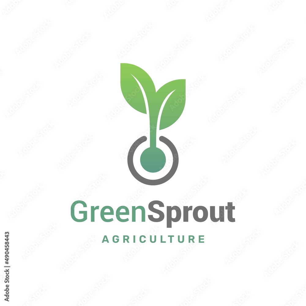 Green plant seed growing sprout grow growth logo icon vector Stock ...