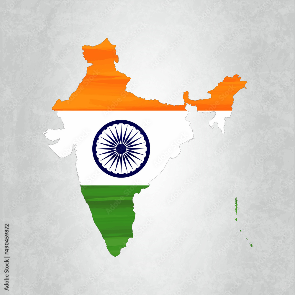 India map with flag Stock Vector | Adobe Stock