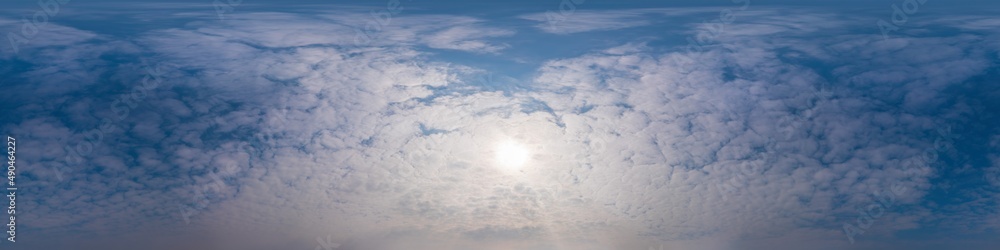 Blue sky panorama with Cirrus clouds in Seamless spherical ...