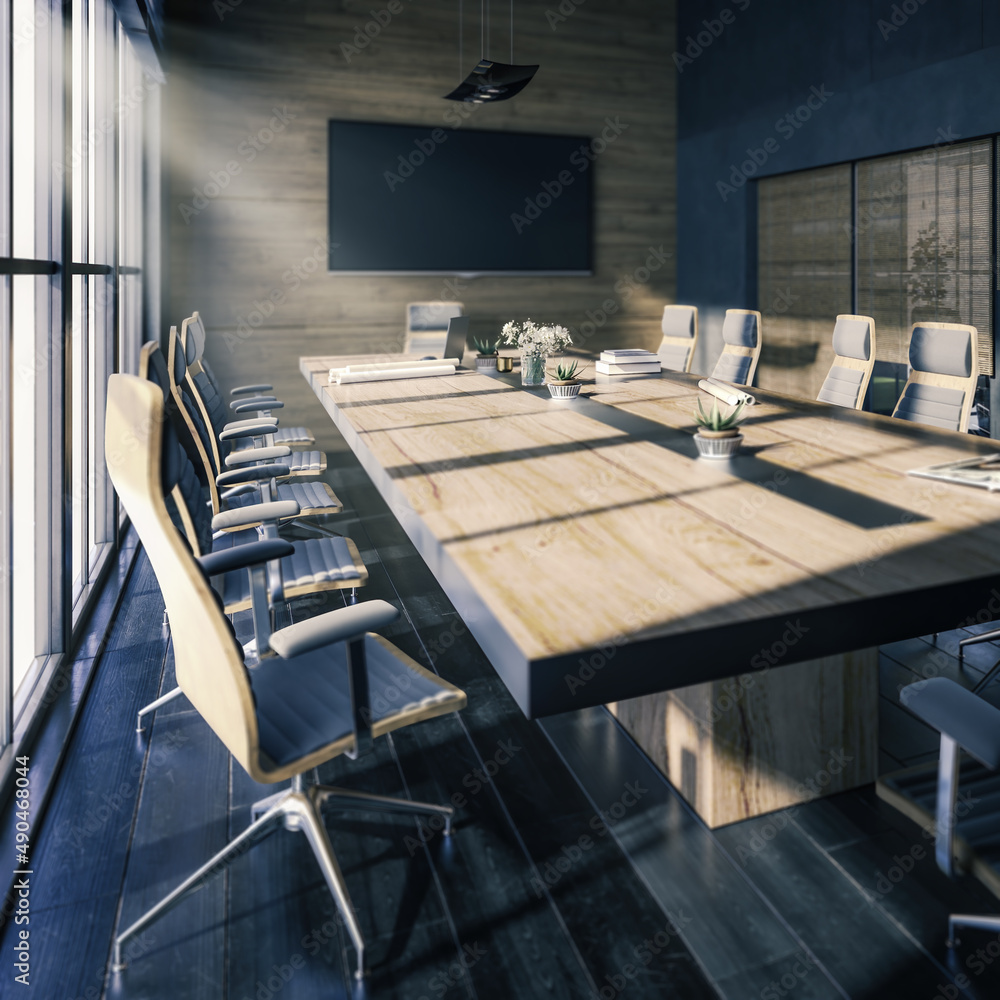 Meeting Room Interior in Design (detail) - 3D Visualization Stock ...