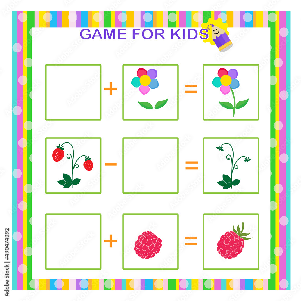 Logic game for children. Preschool worksheet activity. Printable ...