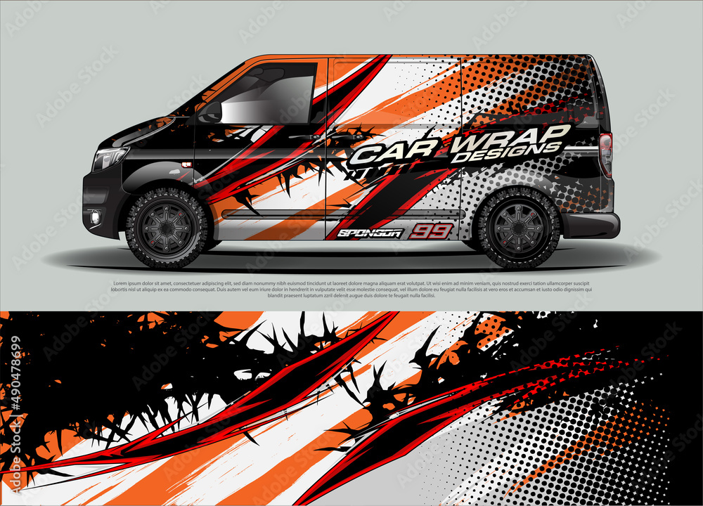 Racing Car Decal Graphic Vector, wrap vinyl sticker. Graphic abstract ...