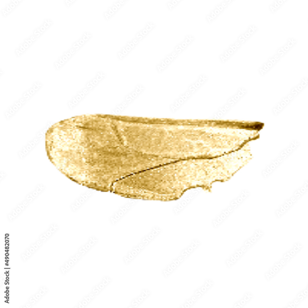 Hand drawing gold brush stroke , paint spot on a checkered background ...