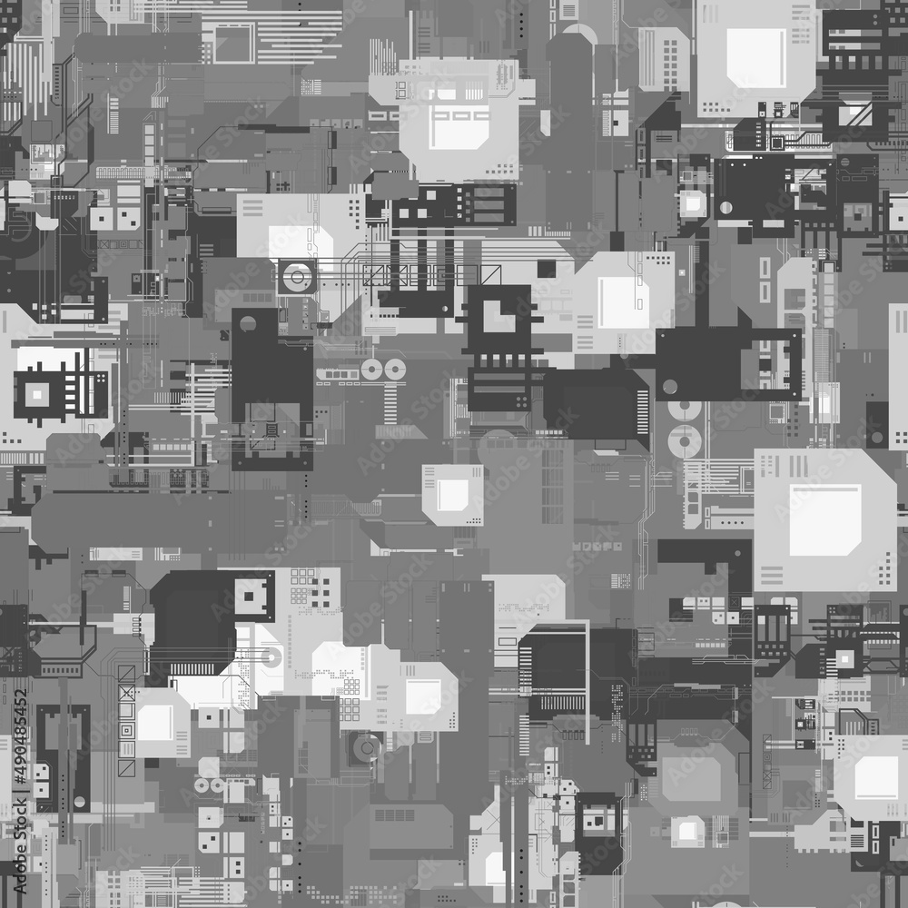 4K tech city displacement map texture for 3d modelling Stock ...