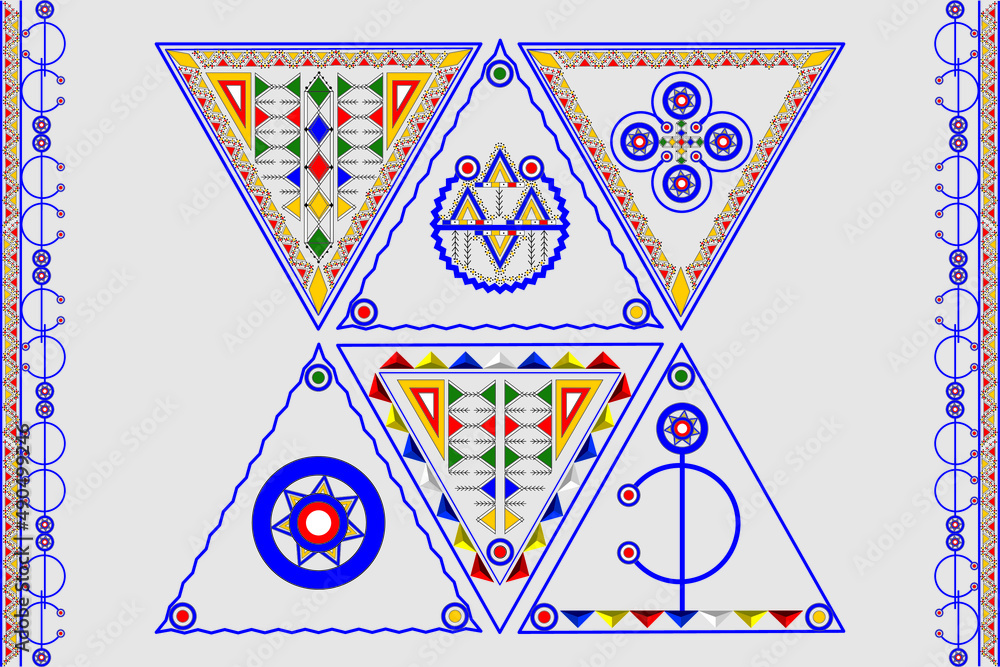 Poster Tazerzit Pattern Vector Illustration. The Symbol of Moroccan ...