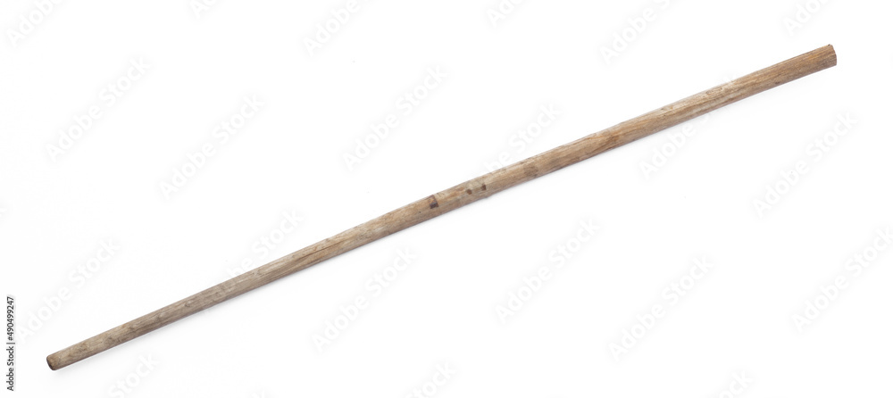 wooden old staff isolated on white background Stock Photo | Adobe Stock