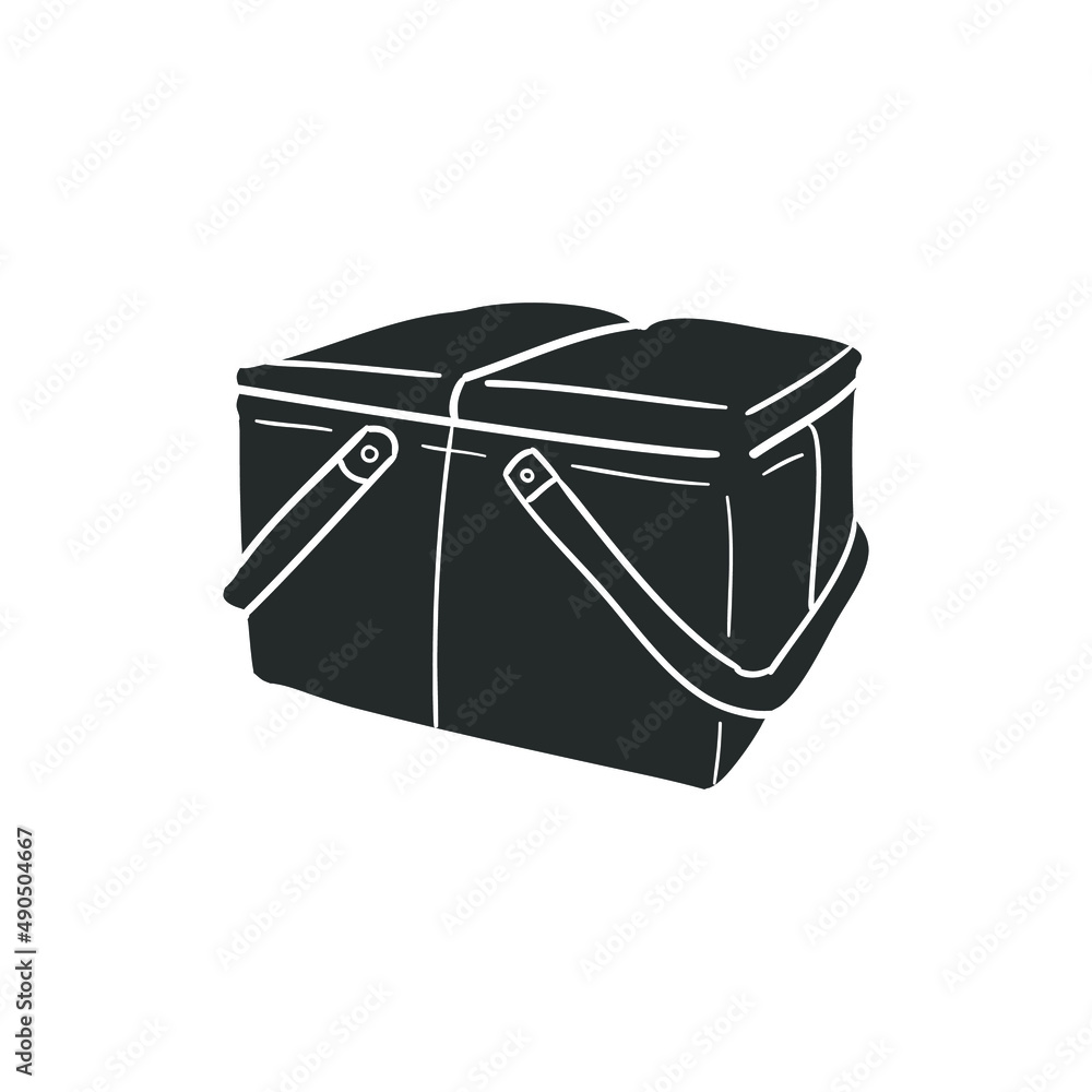 Sewing Box Icon Silhouette Illustration. Casket Tailor Sew Vector ...