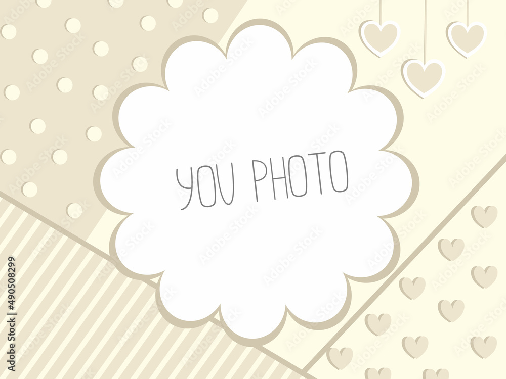 Cute frames photo collage in pastel colors. Template for baby photo or ...