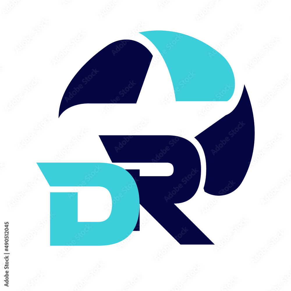 D R logo with sep D R letter and modern style design concept template ...