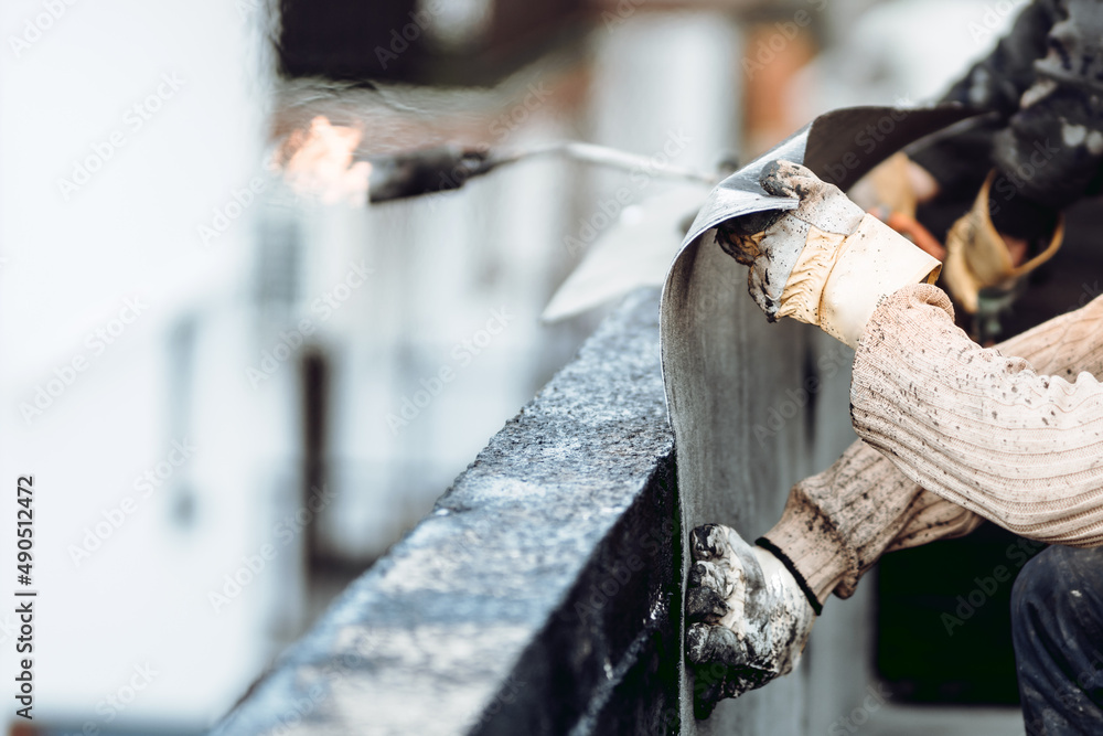 Waterproofing insulation with bituminous membrane system. Professional ...