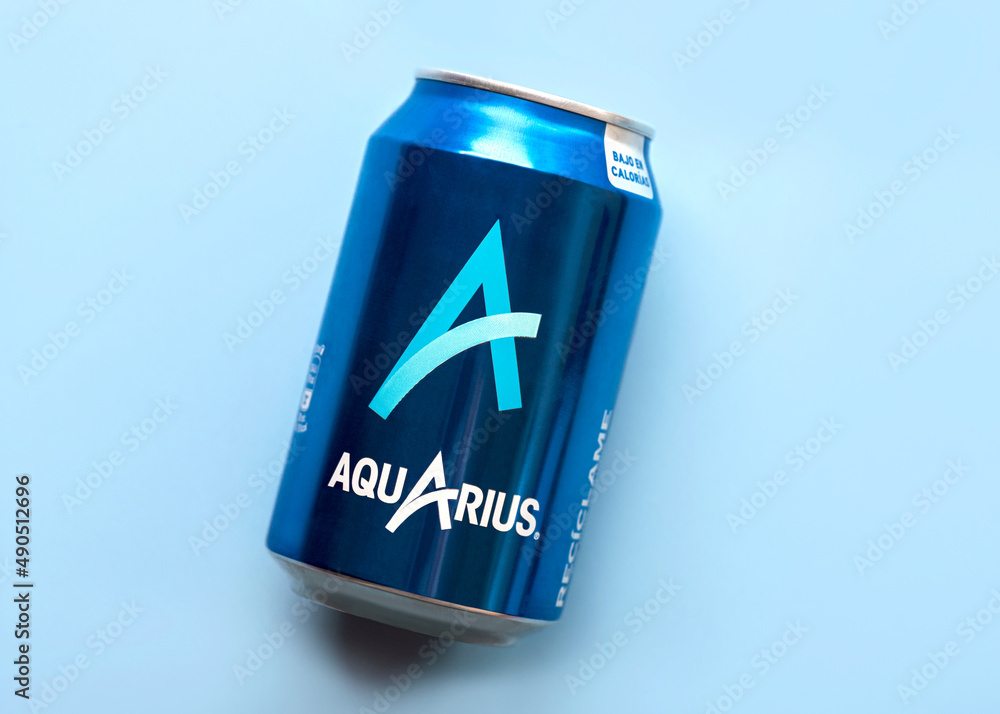 Can of Aquarius. Energy drink Stock Photo | Adobe Stock