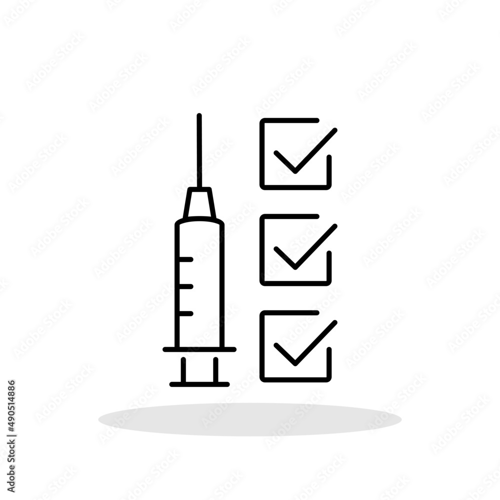 Multiple-Dose Vaccine schedules icon in flat style. Three dose ...