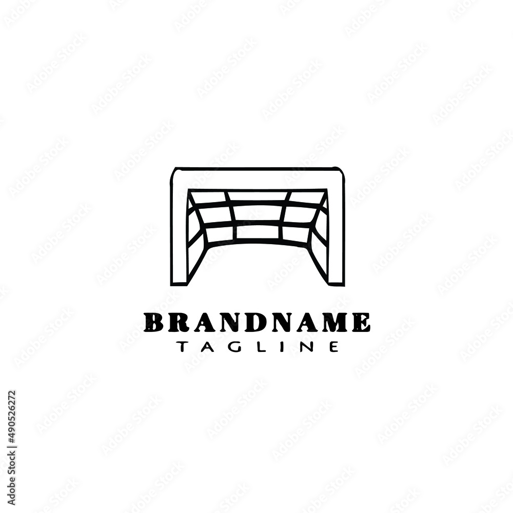 soccer goal logo icon cartoon design template modern vector ...