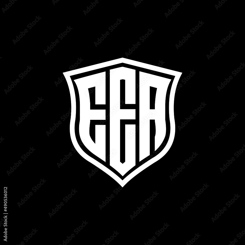 EEA letter logo design with black background in illustrator, vector ...