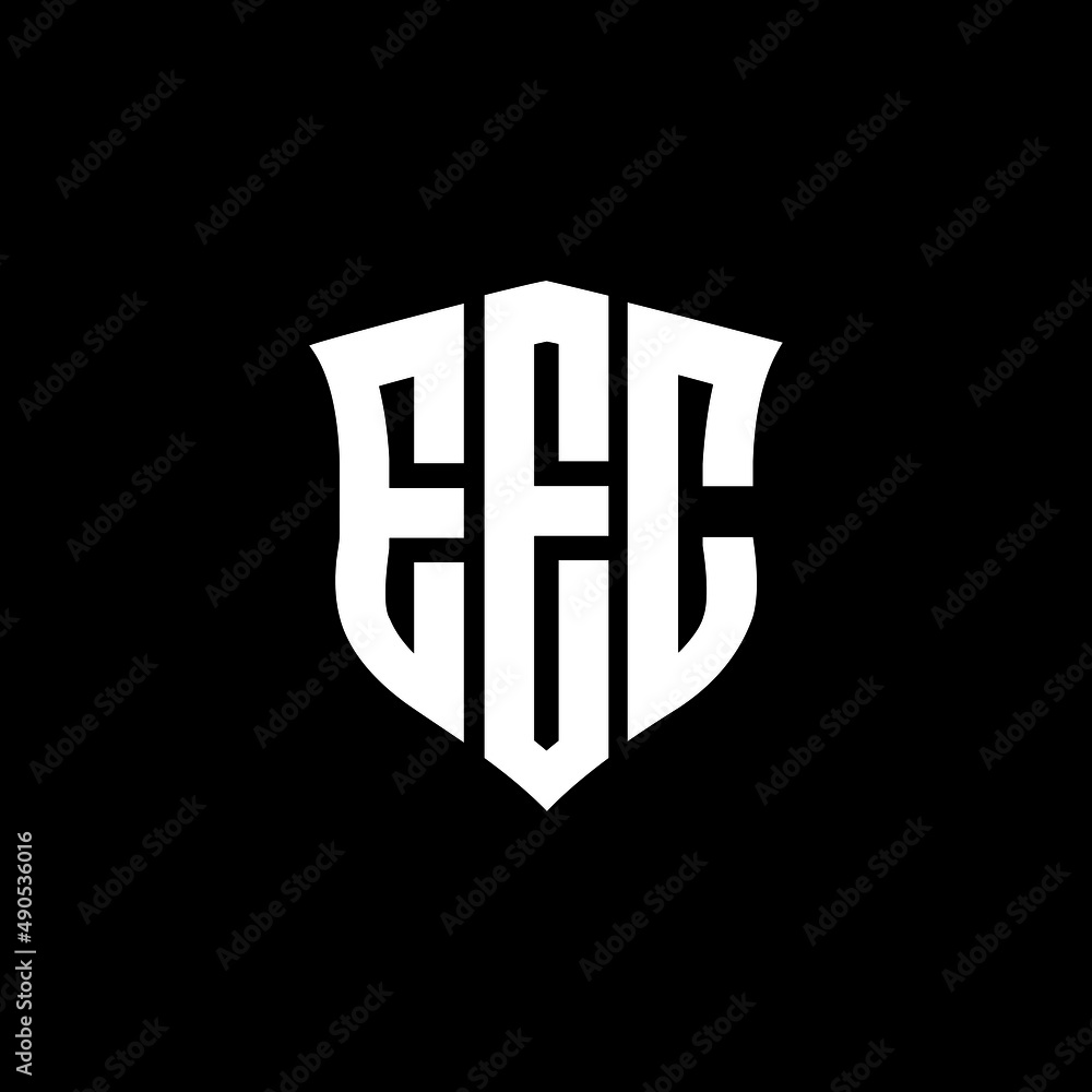 EEC letter logo design with black background in illustrator, vector ...