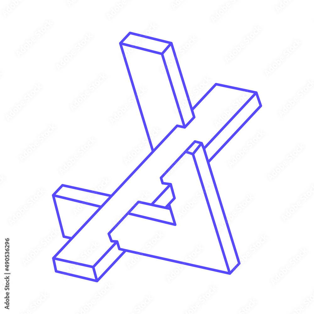 Impossible shapes. Sacred geometry. Optical illusion figure. Abstract ...