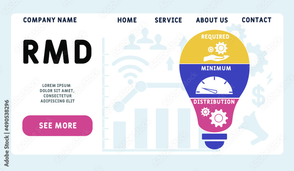 RMD - Required Minimum Distribution acronym. business concept ...
