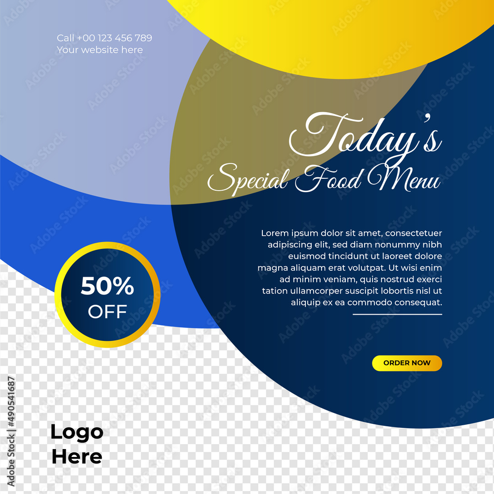 Modern universal social media post template. Web banner, flyer or ...