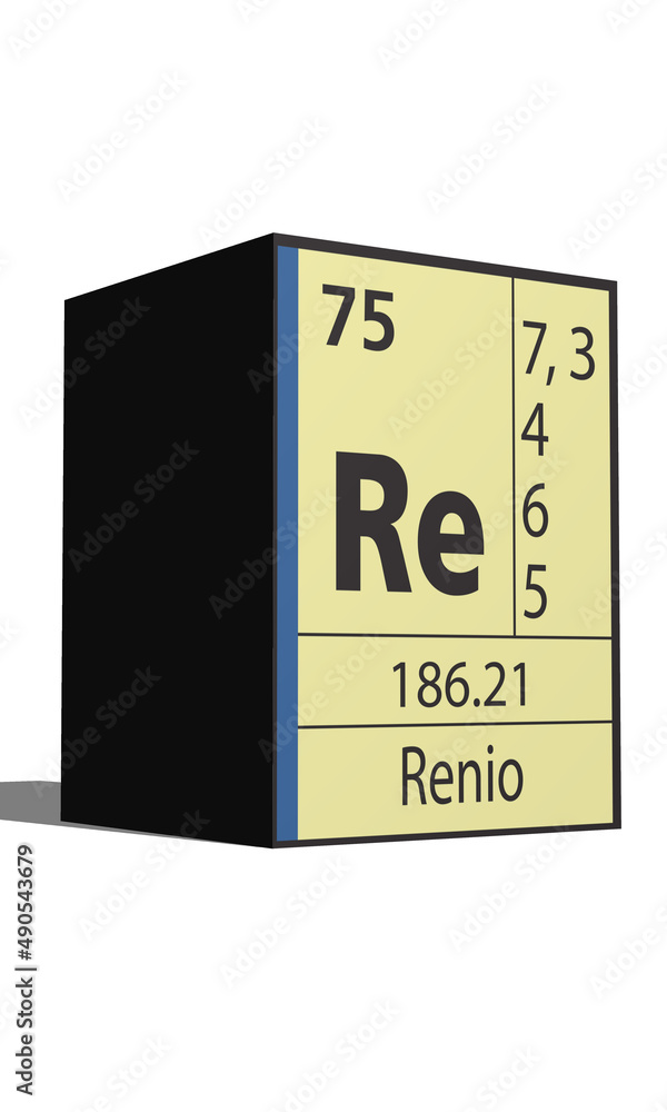 Renio, Elementos de la tabla periódica Stock Illustration | Adobe Stock