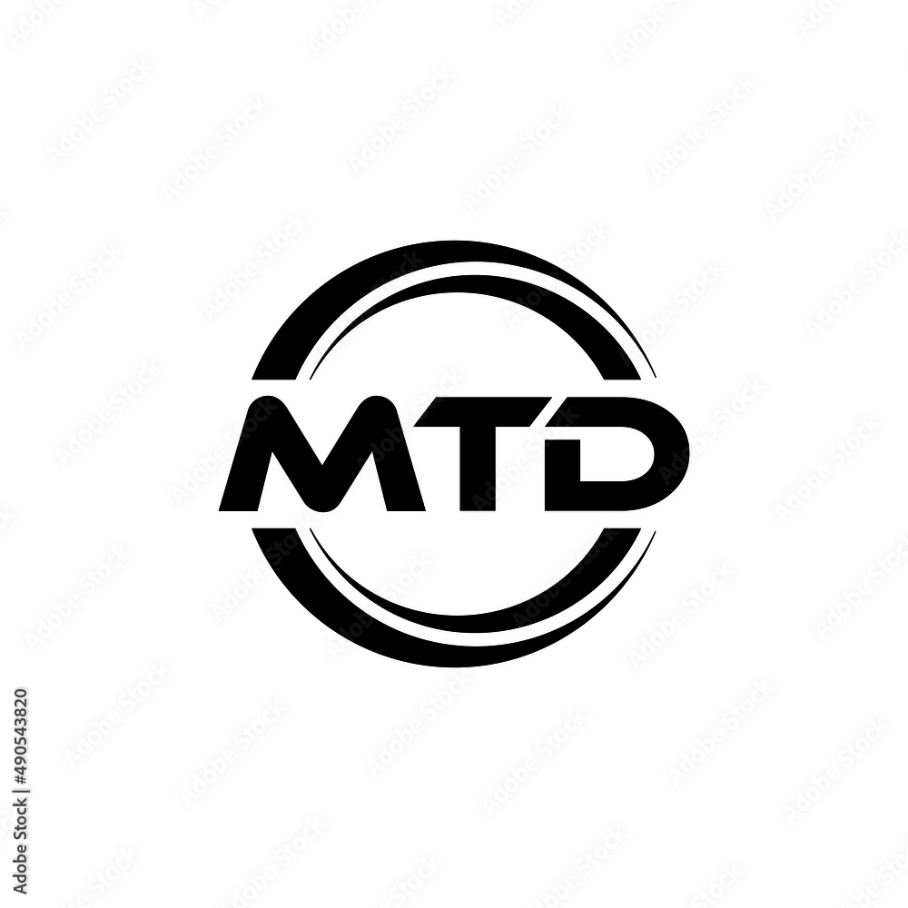 MTD letter logo design with white background in illustrator, vector ...