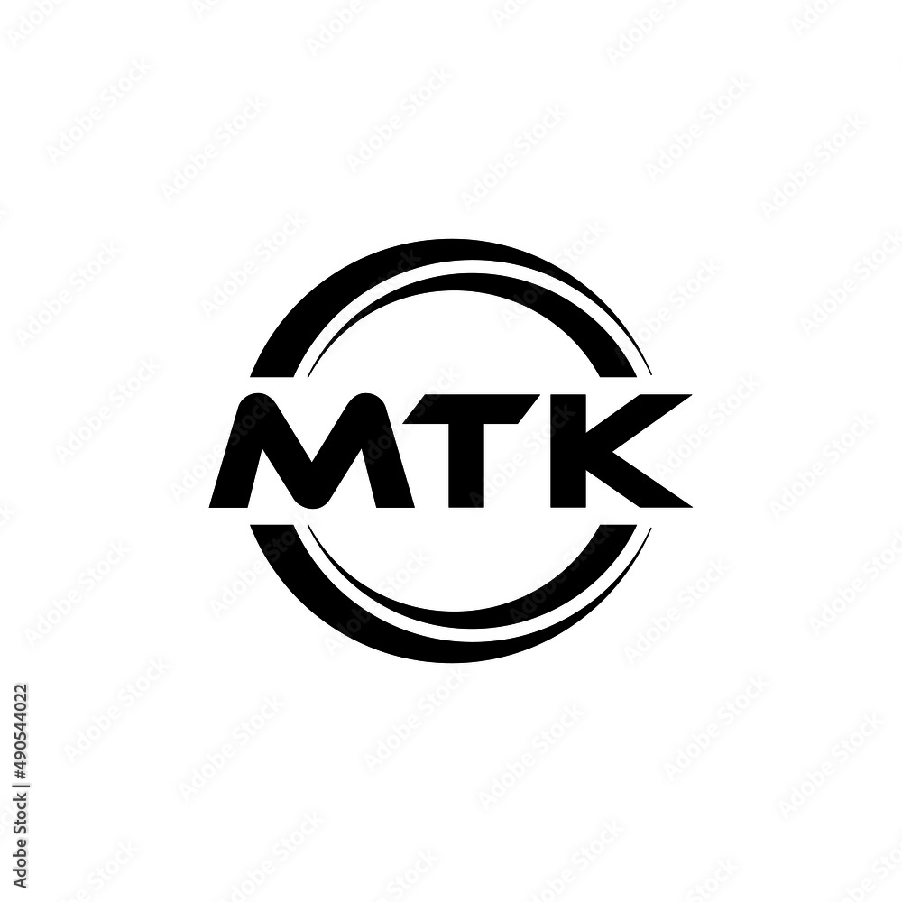 Vecteur Stock MTK letter logo design with white background in ...
