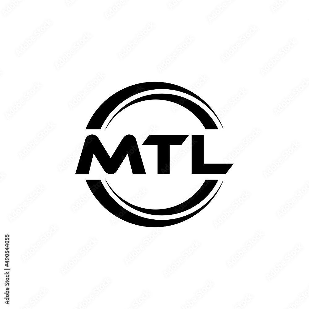 MTL letter logo design with white background in illustrator, vector ...