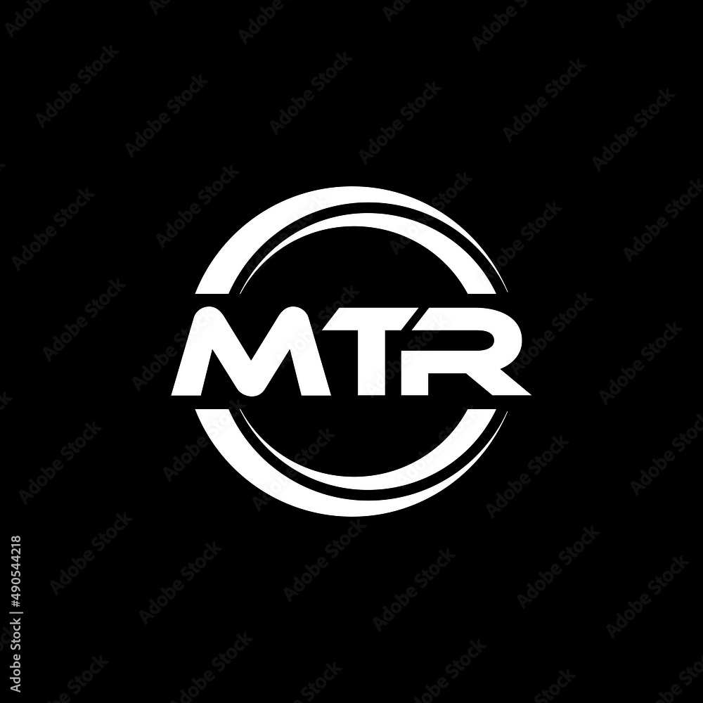 MTR letter logo design with black background in illustrator, vector ...