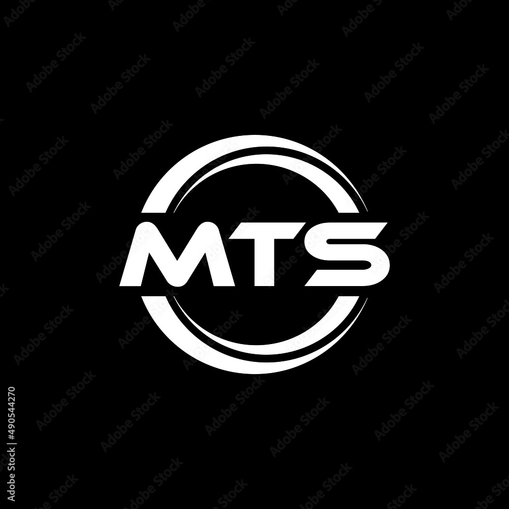 MTS letter logo design with black background in illustrator, vector ...
