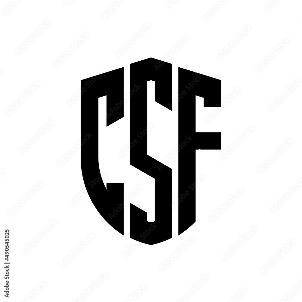CSF letter logo design. CSF modern letter logo with black background ...