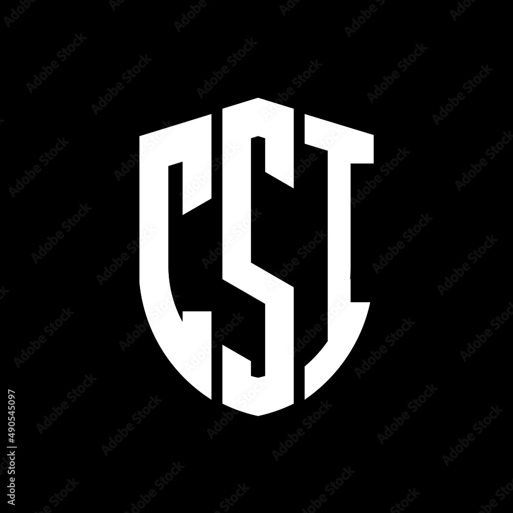 CSI letter logo design. CSI modern letter logo with black background ...