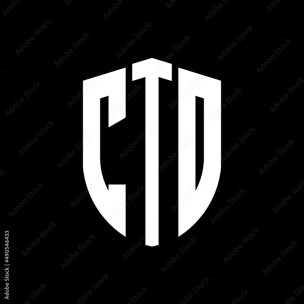 CTO letter logo design. CTO modern letter logo with black background ...