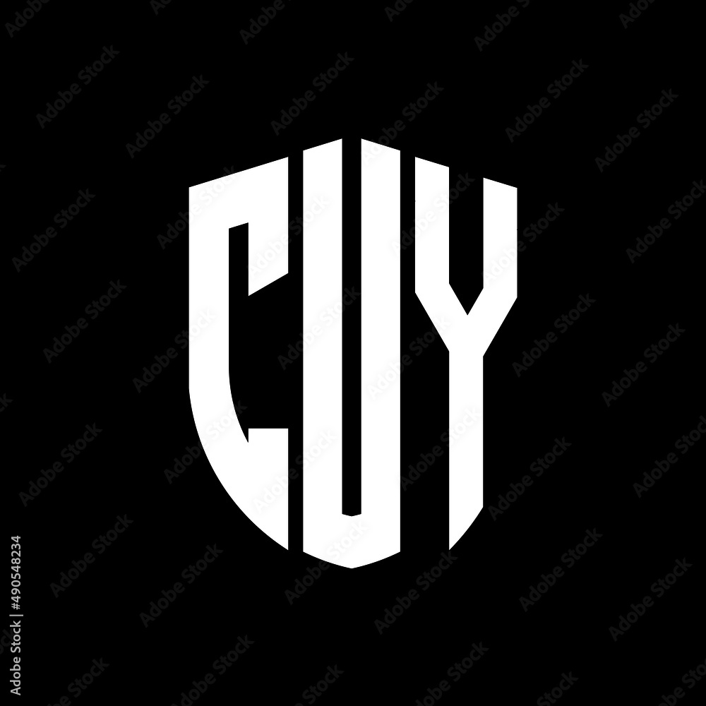 CUY letter logo design. CUY modern letter logo with black background ...