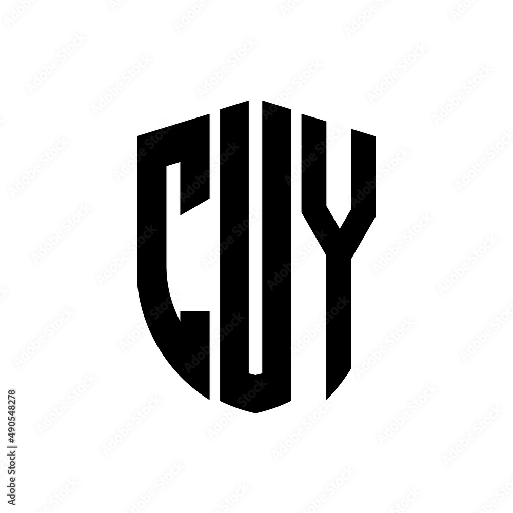 CUY letter logo design. CUY modern letter logo with black background ...