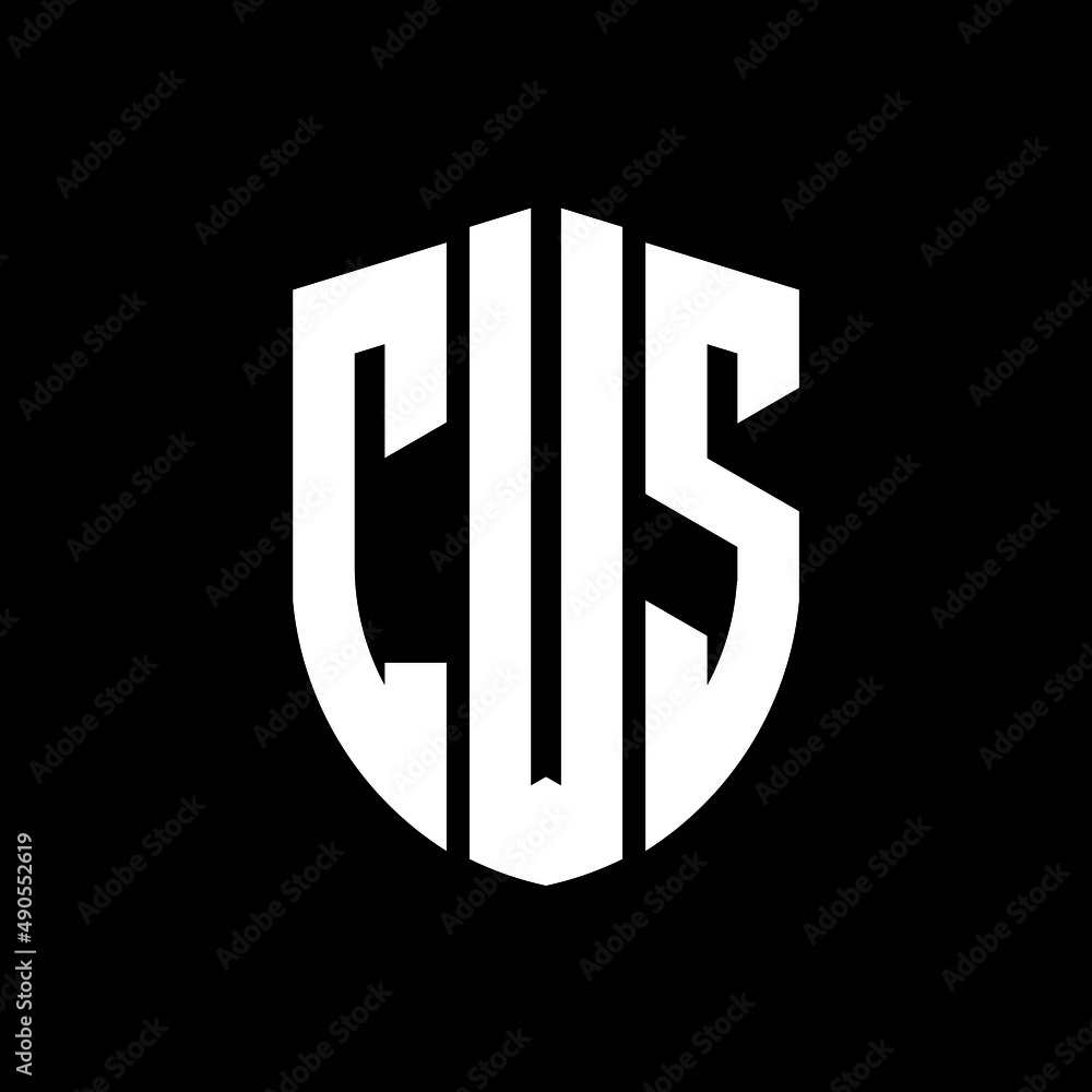 CWS letter logo design. CWS modern letter logo with black background ...