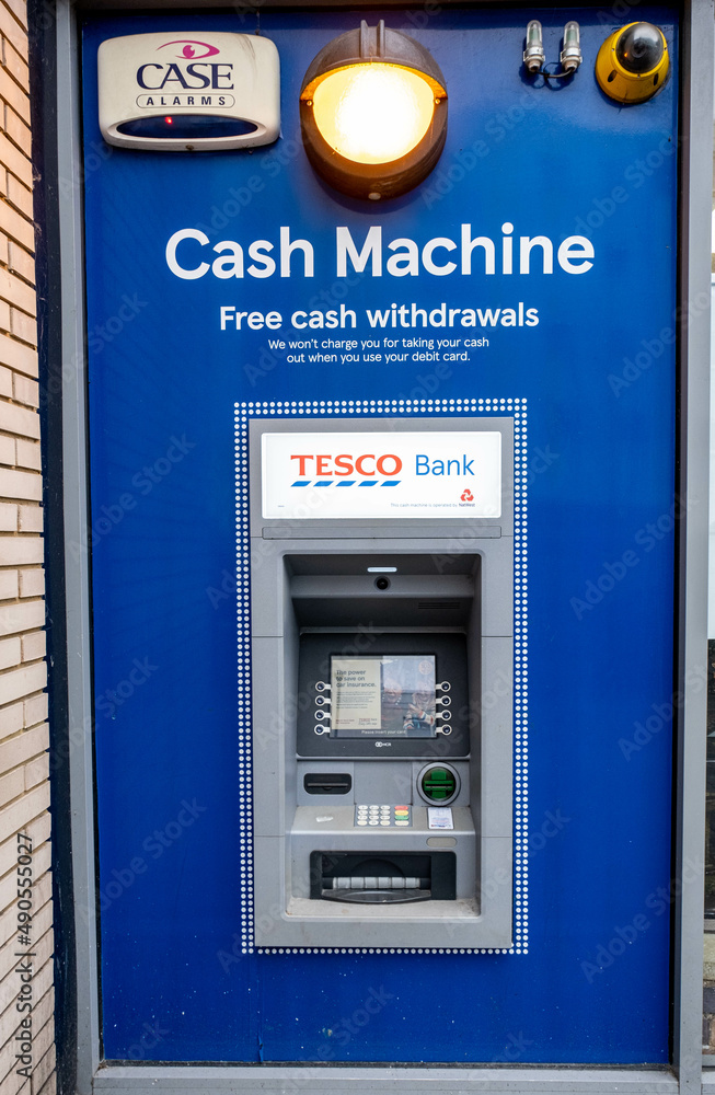 Tesco Bank Automated ATM Cash Point Machine Stock Photo | Adobe Stock