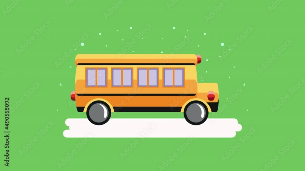 school bus transport animation Stock Video | Adobe Stock